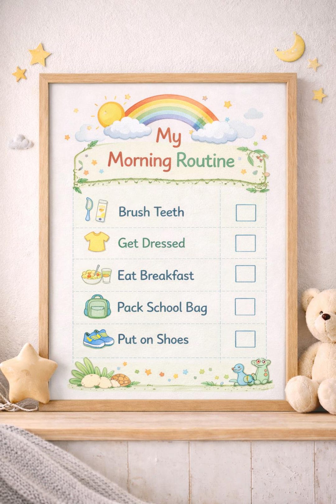 Morning Routine Chart: Colorful Rainbow Design (printable PDF) - Etsy