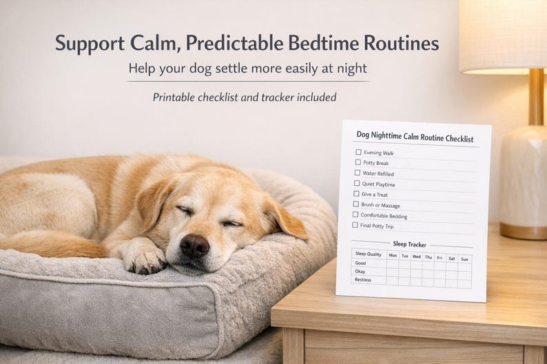 Dog Nighttime Calm Routine Checklist for Restless Dogs (PDF) - Etsy
