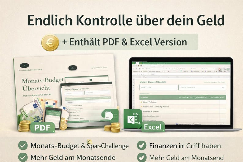 Budget Planner 2026 Bundle | PDF + Excel | Household Budget & Savings ...