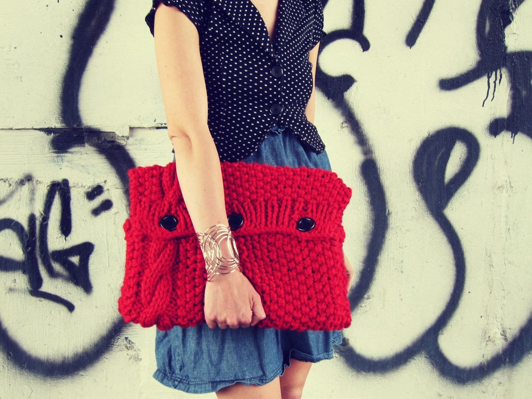 Knitted Laptop Sleeve Computer Cozy Electronic Case Red Cable Knit With ...