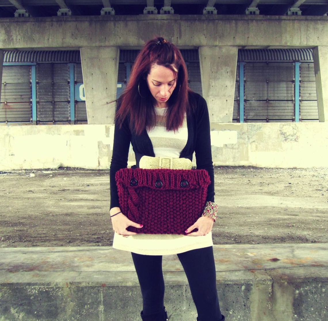 Knitted Laptop Sleeve Computer Cozy Electronic Case Red Cable - Etsy