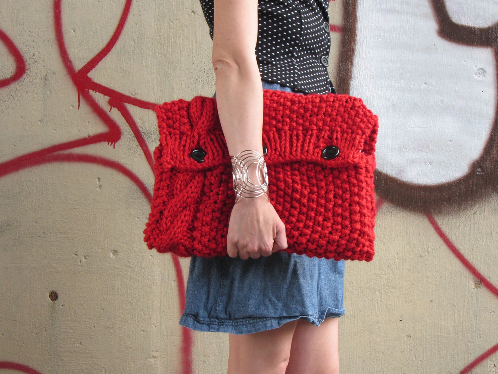 Knitted Laptop Sleeve Computer Cozy Electronic Case Red Cable Knit With ...