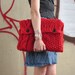 Knitted Laptop Sleeve Computer Cozy Electronic Case Red Cable Knit With ...