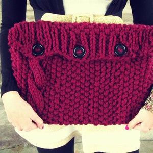 Knitted Laptop Sleeve Computer Cozy Electronic Case Red Cable Knit With ...