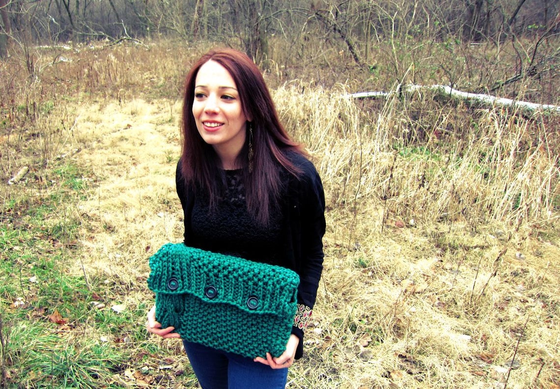 Knitted Laptop Sleeve Computer Cozy Electronic Case Green - Etsy