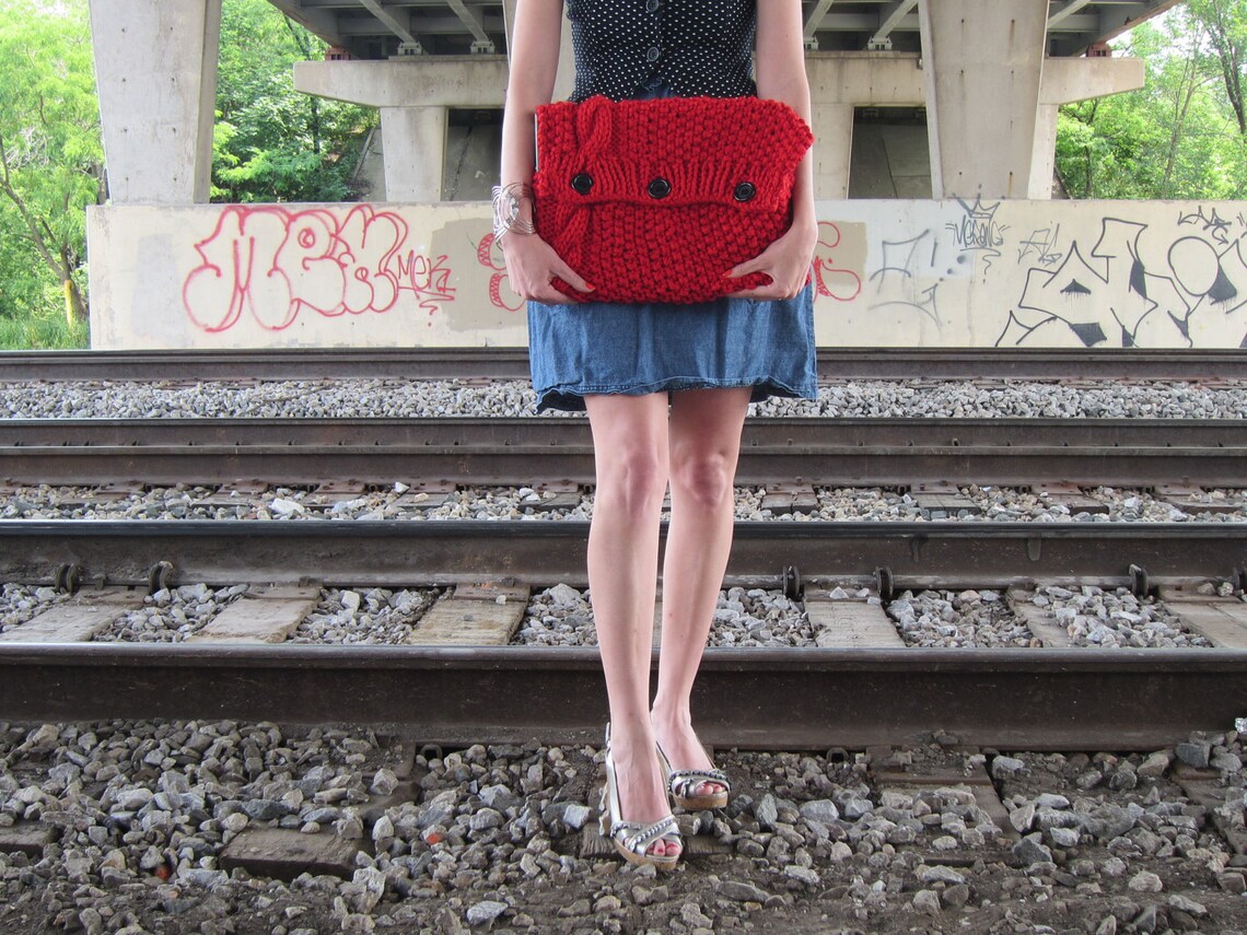 Knitted Laptop Sleeve Computer Cozy Electronic Case Red Cable Knit With ...