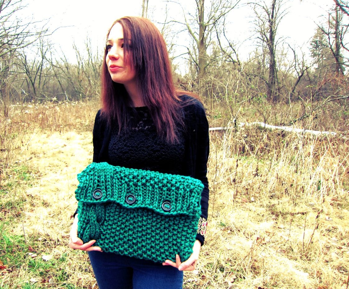 Knitted Laptop Sleeve Computer Cozy Electronic Case Green - Etsy