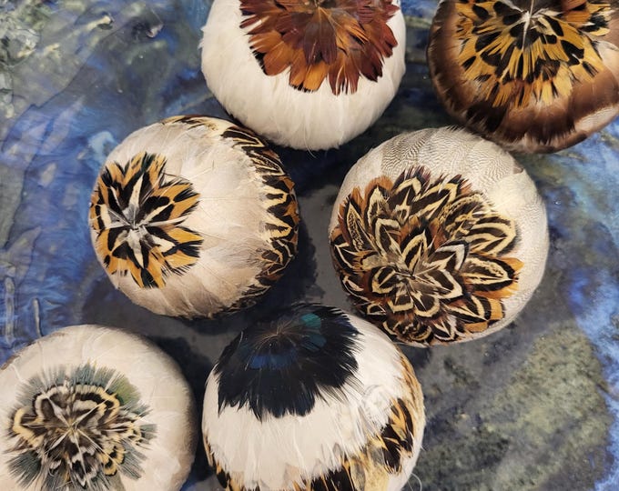 SIX Feather Balls. A Grouping of SIX Balls at 70mm. Multi-feather Balls ...