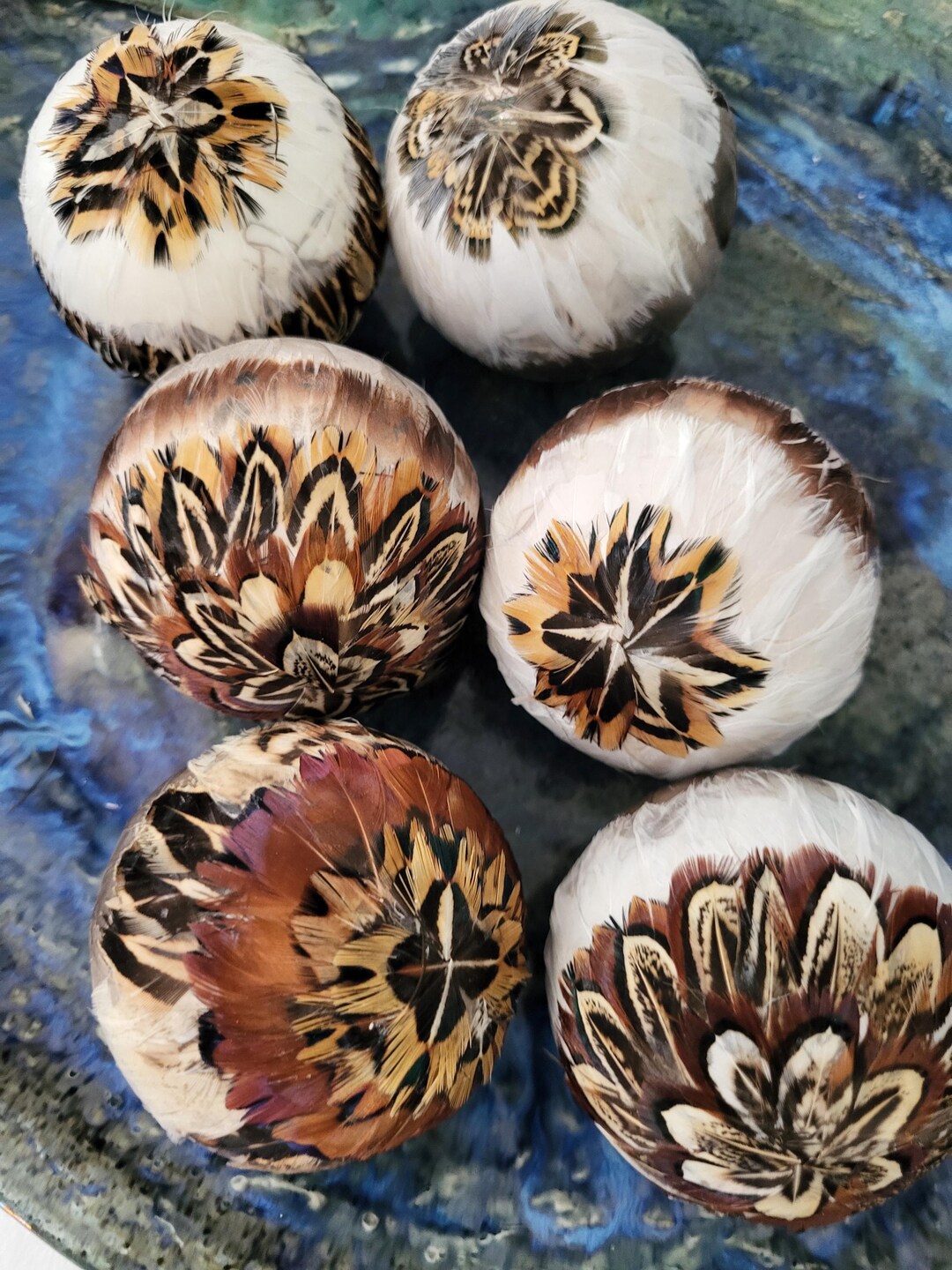 SIX Feather Balls. A Grouping of SIX Balls at 70mm. 2025-1-9-d6-70mm - Etsy