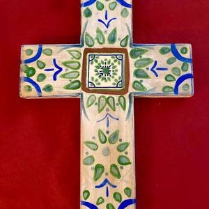 Christian Cross. Handmade, Hand Painted Religious Symbol in Wood and ...