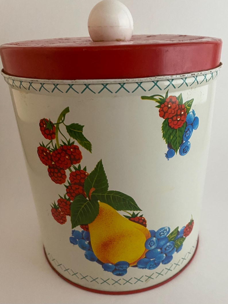 Vintage Tin Canister. Metal Kitchen Container. 1950's Style Can for ...