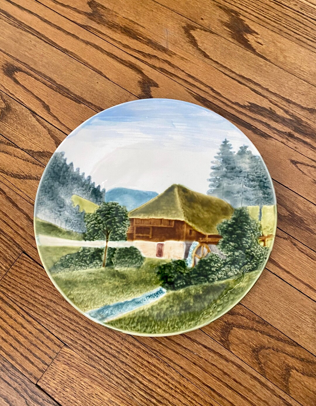 Vintage German Plate With Alpine Scene in Relief. Ceramic Dish 13 ...
