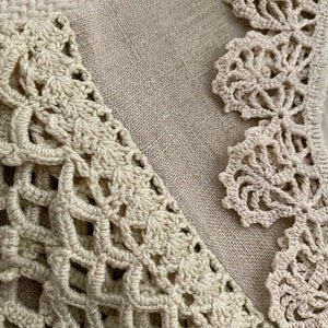 Vintage Linens in Victorian Style. Handmade Table Runner, Two Doilies ...