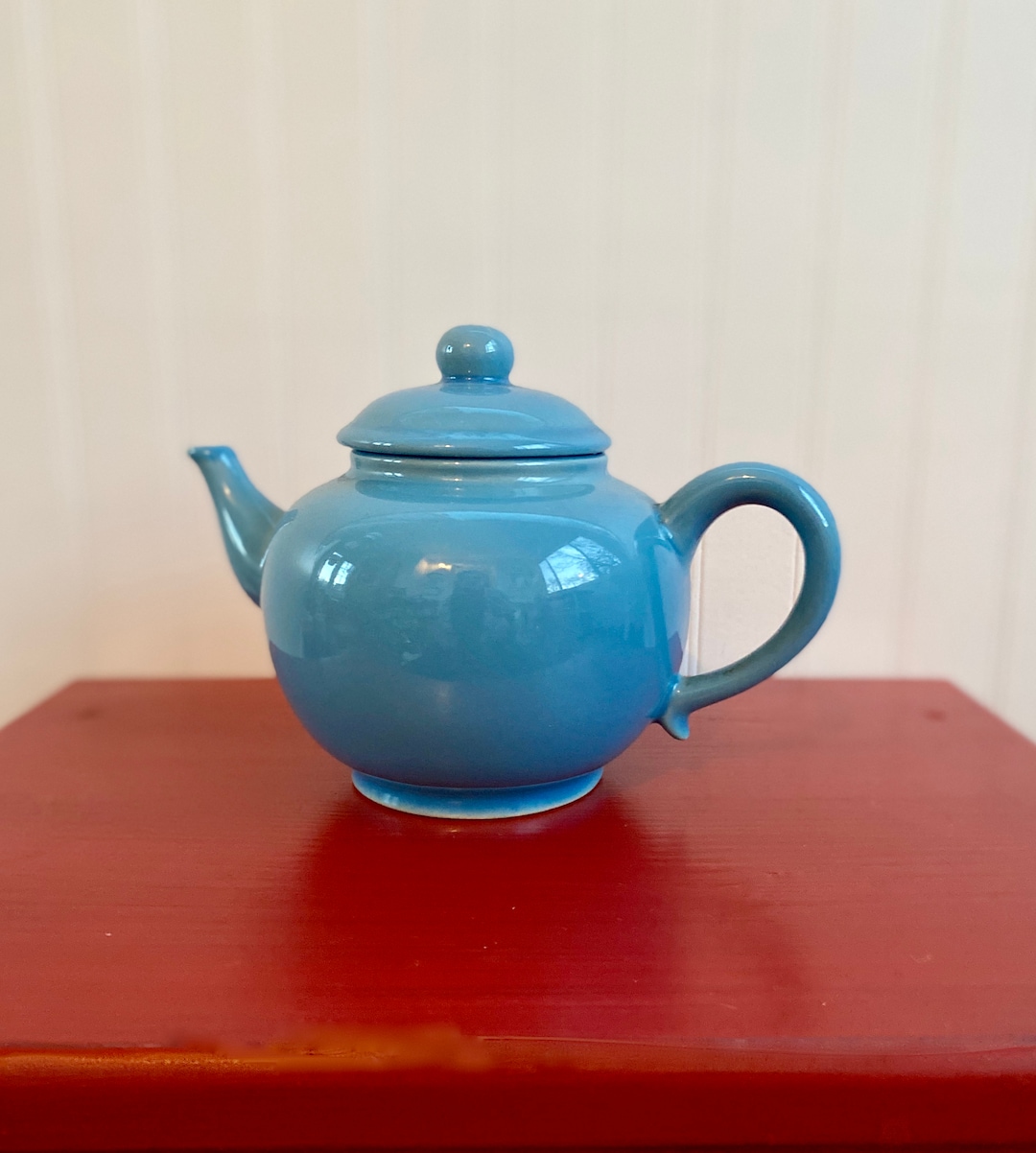Vintage Ceramic Teapot. Small French Blue Individual Serving Pot or Tea ...