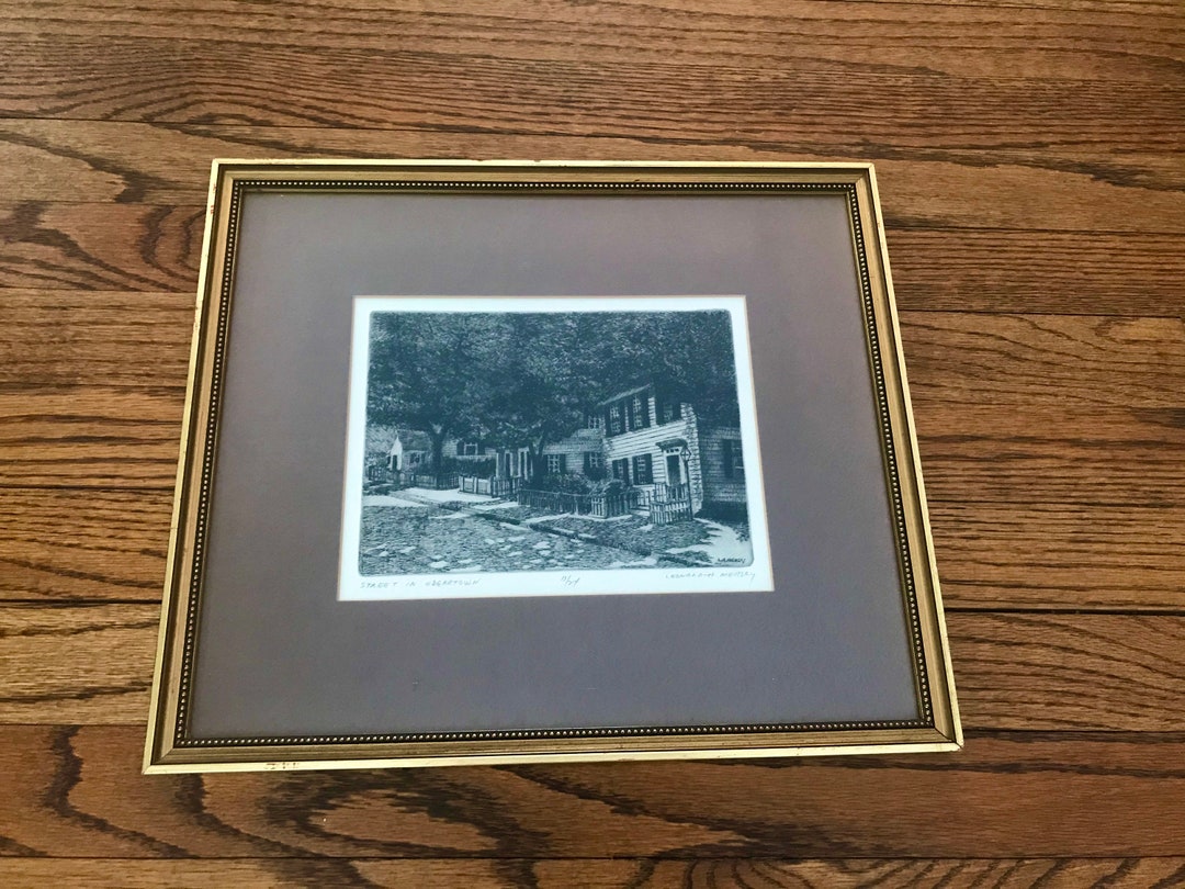 Vintage Framed Art. Etching "street in Edgartown" 17/24. New England ...