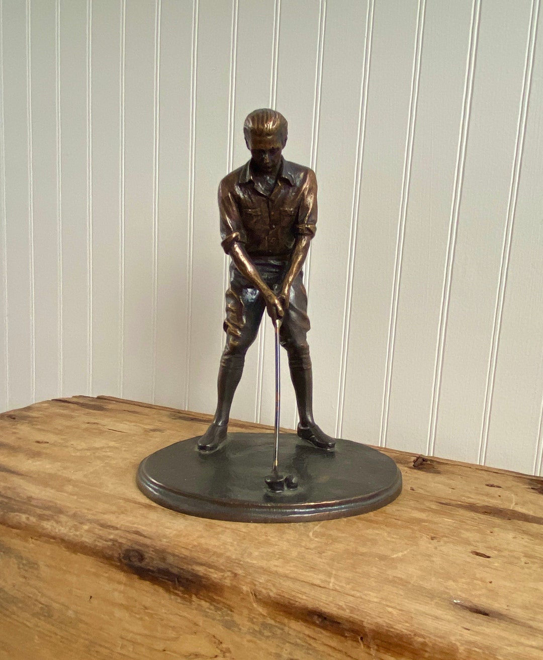 Vintage Bronze Golf Statue. Male Figure on the Tee. - Etsy