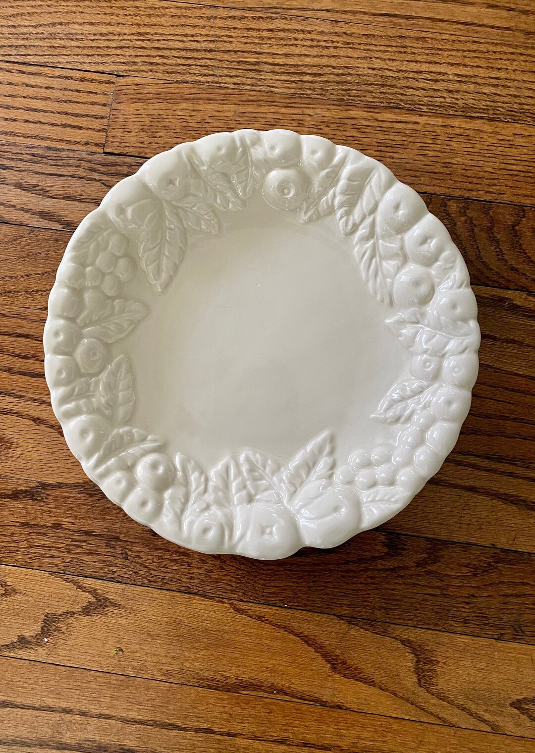 Vintage Ceramic Platter. Off-white Plate With Fruit Design. Claire ...