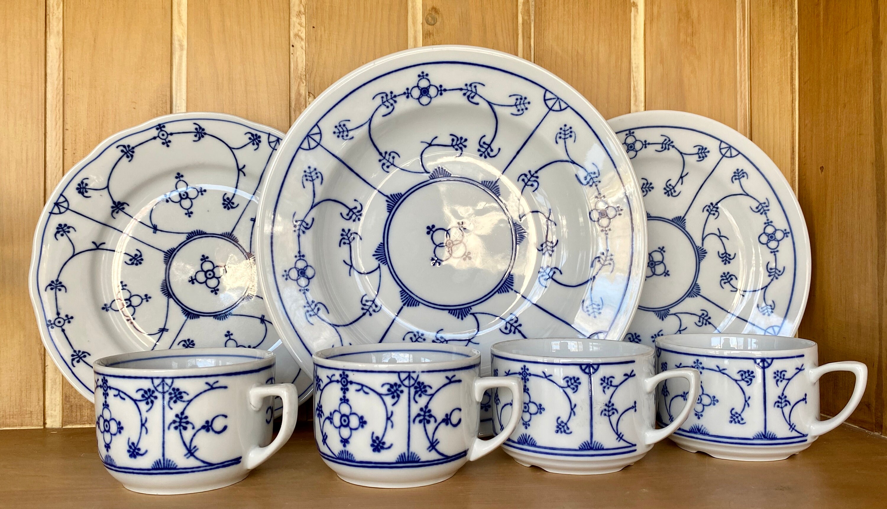 Vintage Blue and White China. Jager Bowls, Plates, Cups. Winterling ...