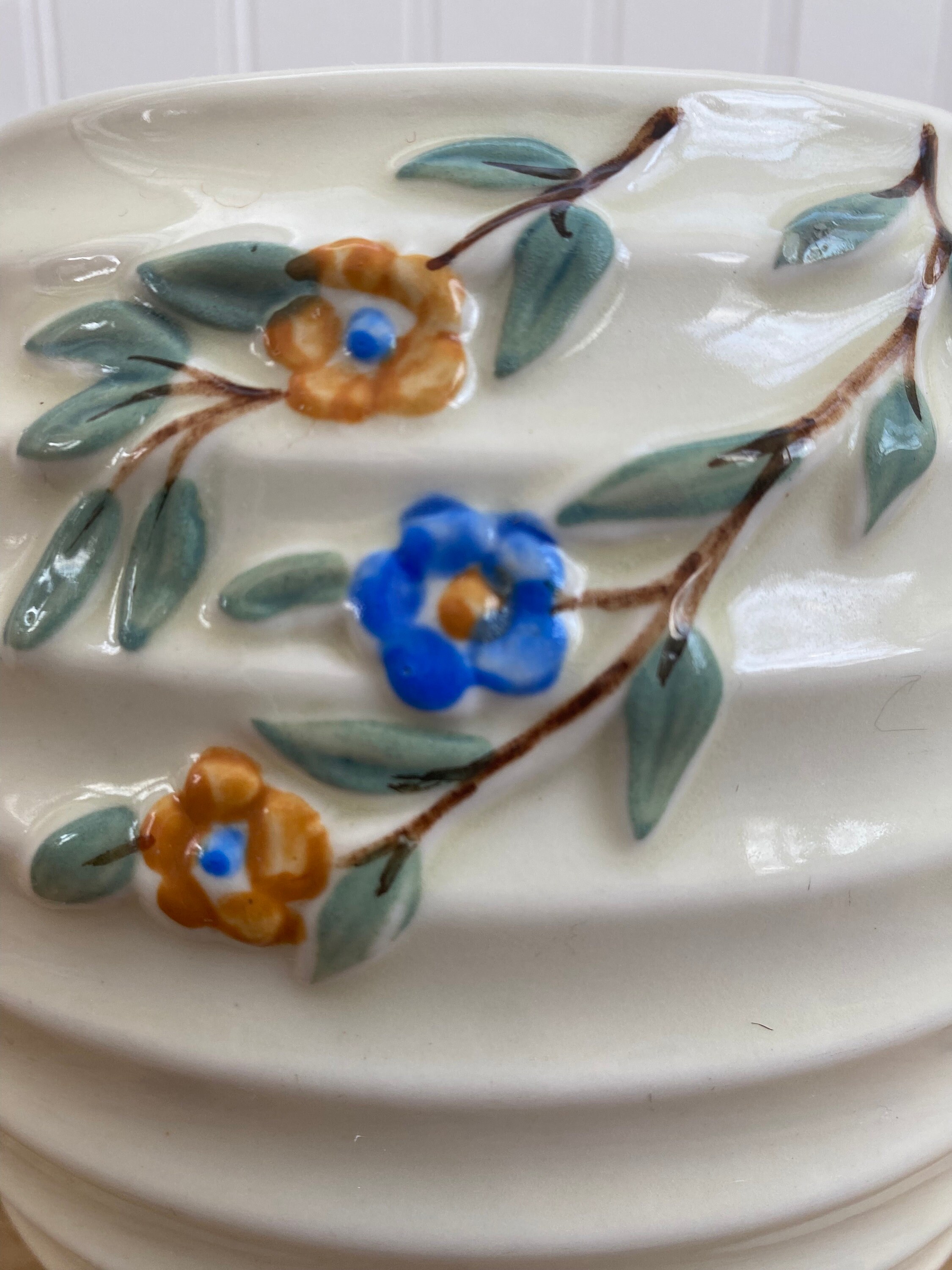 Vintage Tea Pot by Porcelier. China Beehive Design With Flowers. Vase ...