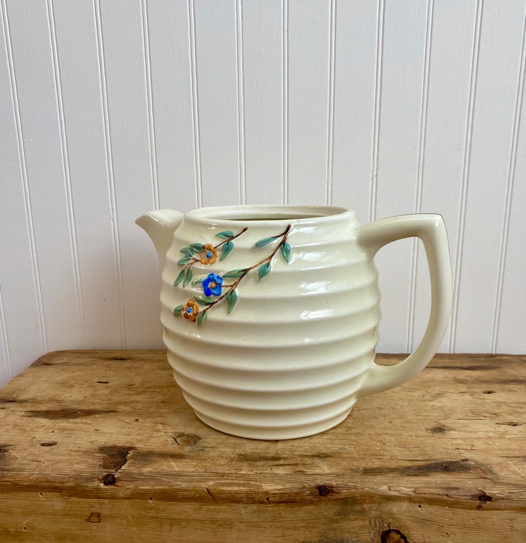 Vintage Tea Pot by Porcelier. China Beehive Design With Flowers. Vase ...