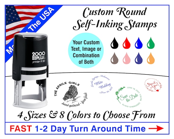 Custom Round Self-inking Stamps - Etsy