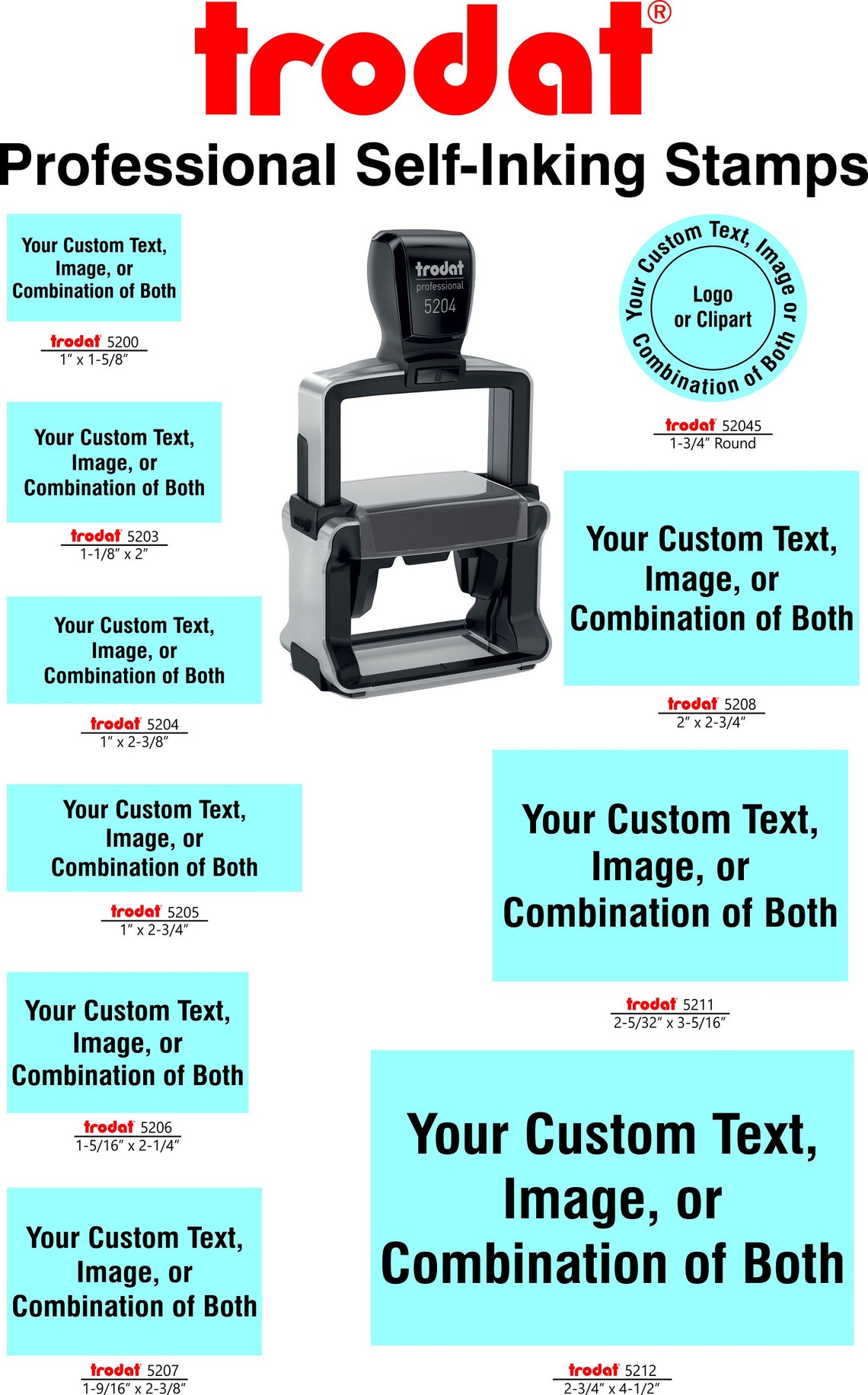 Trodat Professional Custom Self-inking Stamps - Etsy