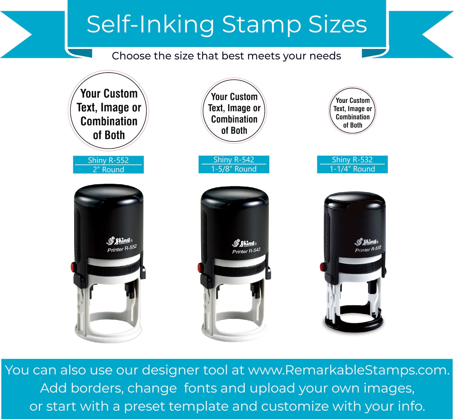 Custom Round Self-inking Stamps - Etsy