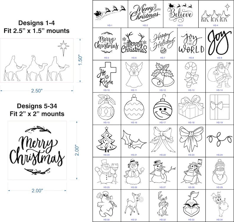 Christmas Soap Stamp Designs - Laser Engraved Acrylic Stamp - Etsy