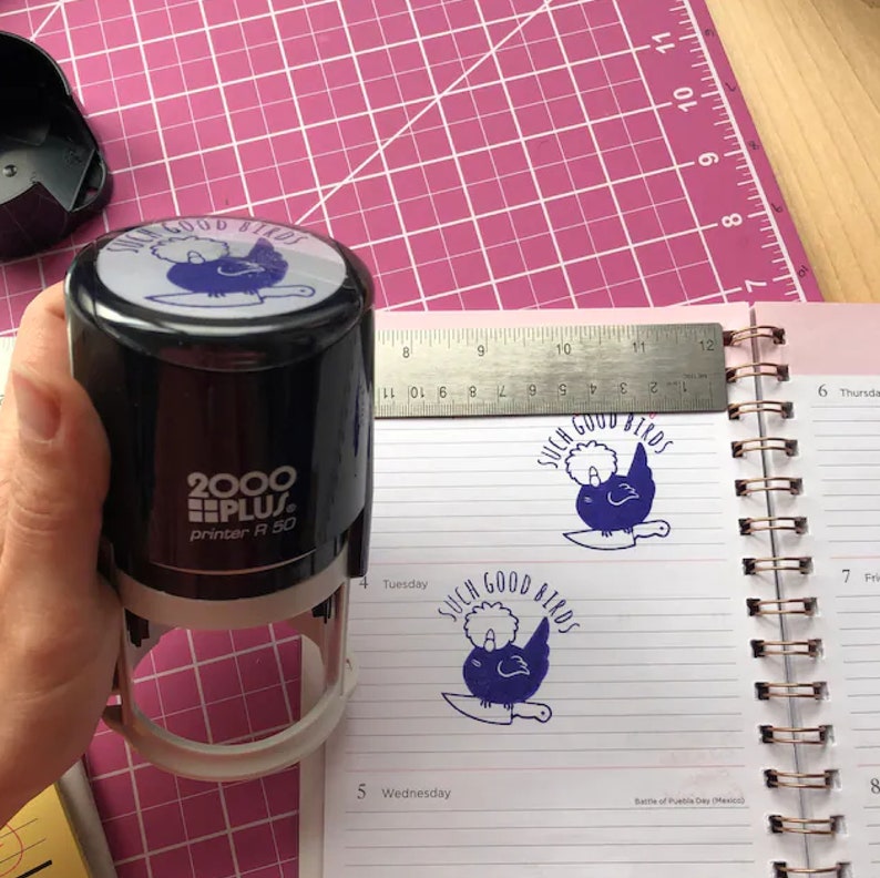 Custom Round Self-Inking Stamps | Etsy