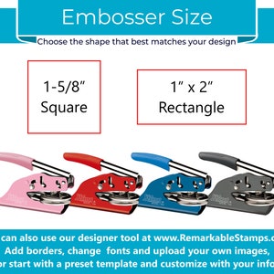 Custom Rectangle/square Embosser ~ Envelope Embosser ~ Address Embosser ...