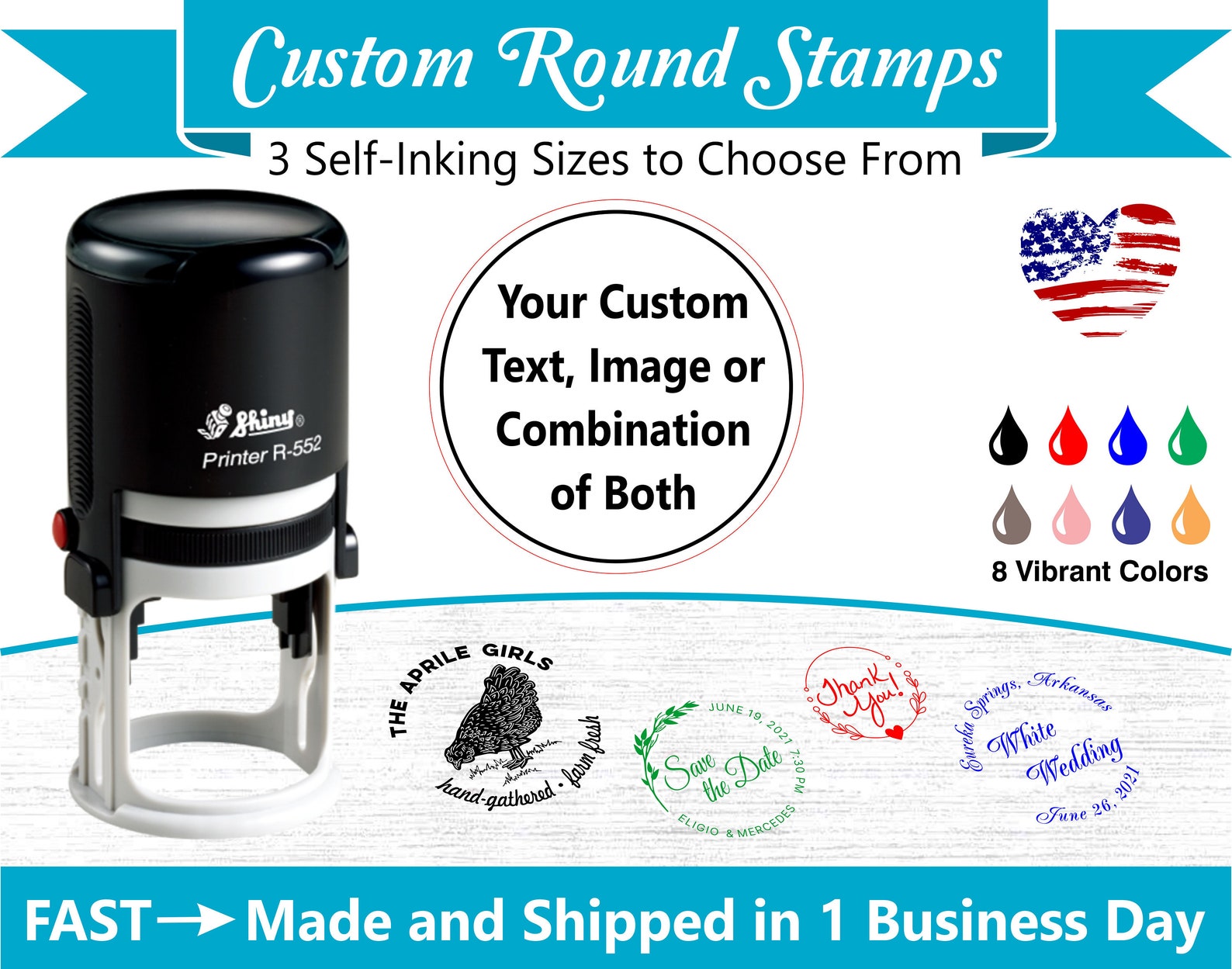 Custom Round Self-inking Stamps - Etsy