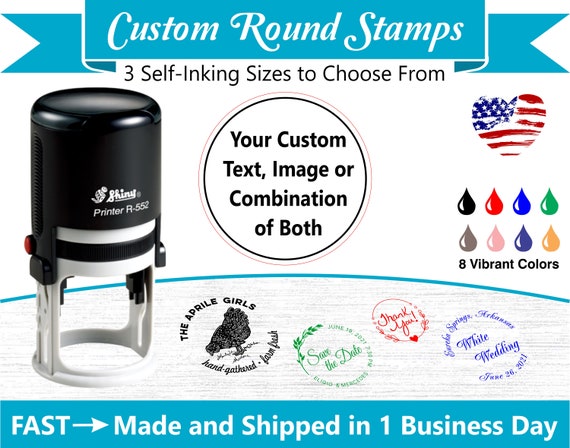 Custom Round Self-inking Stamps - Etsy