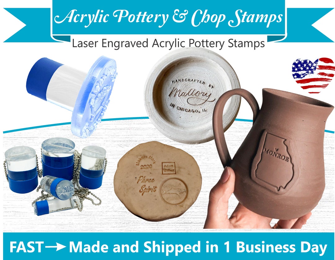 Laser Engraved Acrylic Pottery & Chop Stamps - Etsy