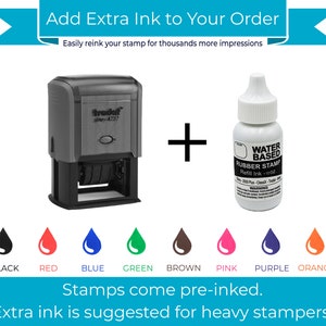 4750 Custom Date Stamp With Text and Changeable Date - Etsy