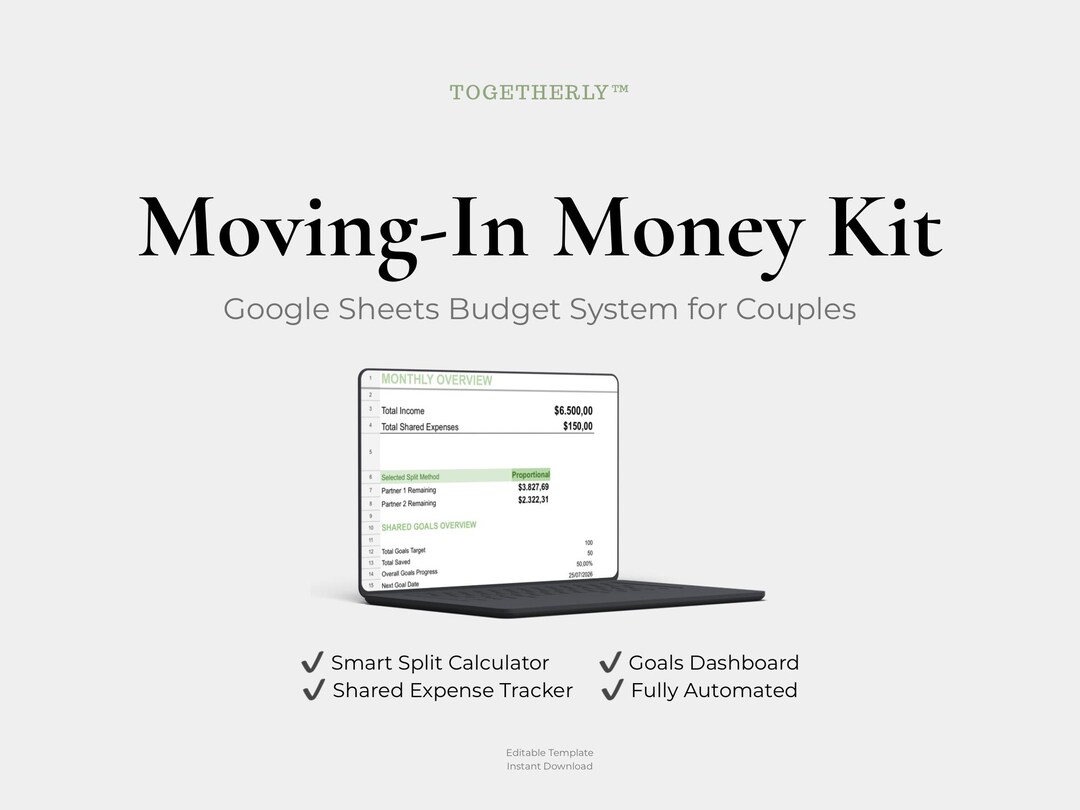 Couples Moving-in Budget Template | Google Sheets Finance Tracker ...