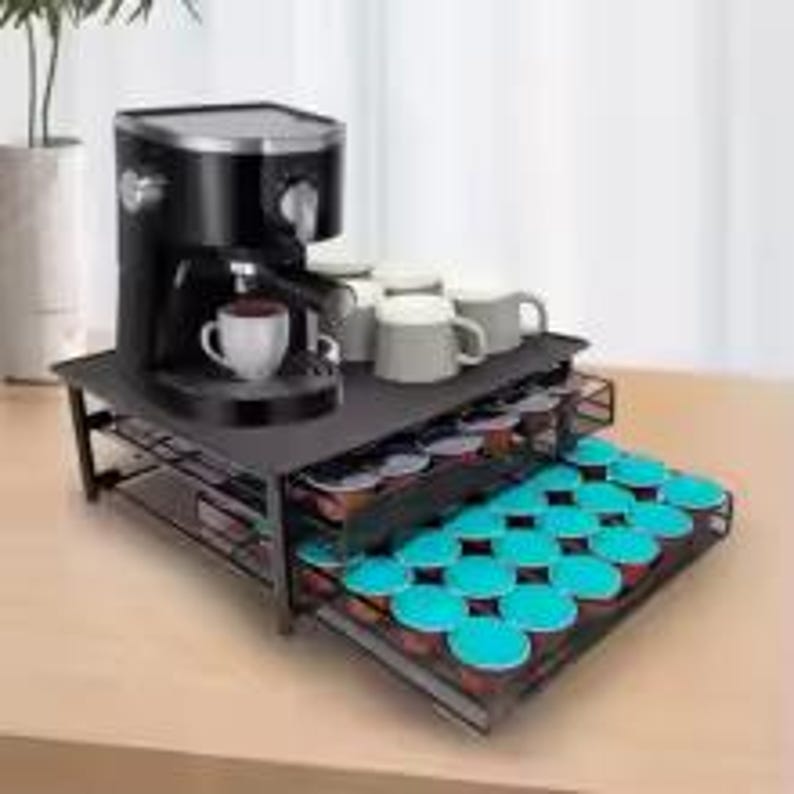 Coffee Capsule Organizer Double Drawer Dolce Gusto Pod Holder Metal ...