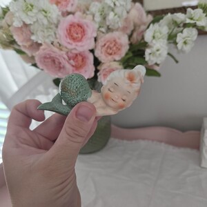 Vintage 1950's Sleeping Mermaid Baby Figurine Green and Gold Tail ...