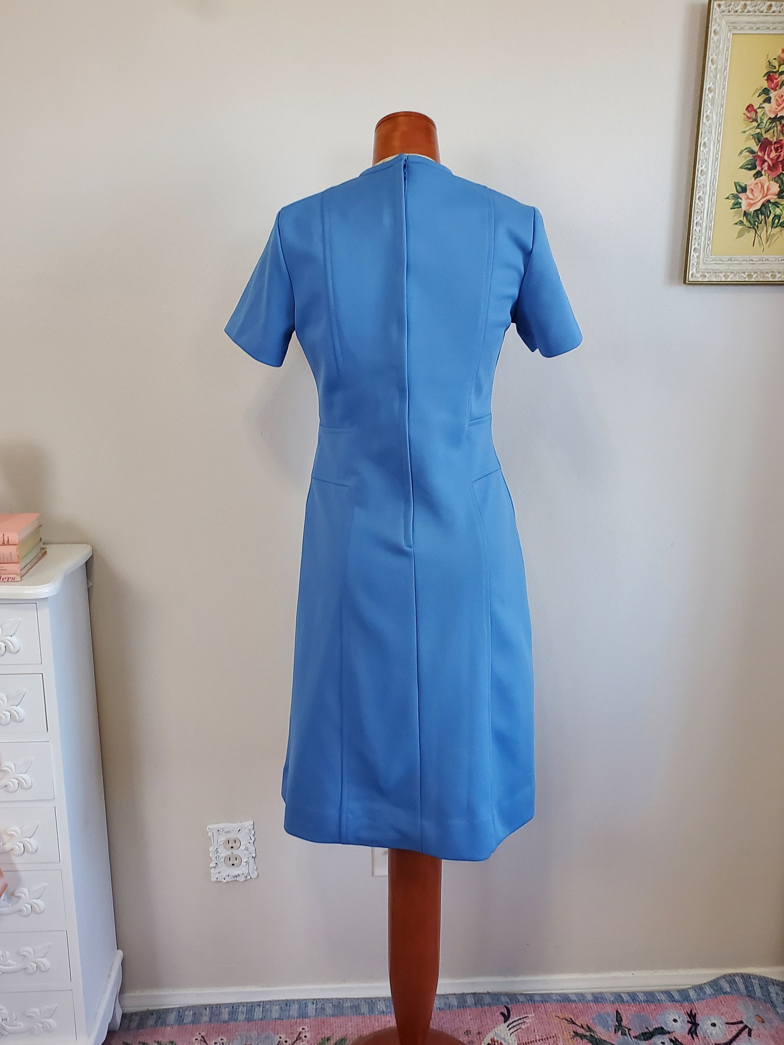 Mod Squad | Vintage 1960's Blue Mod Polyester Knit Dress Space Age 60's ...