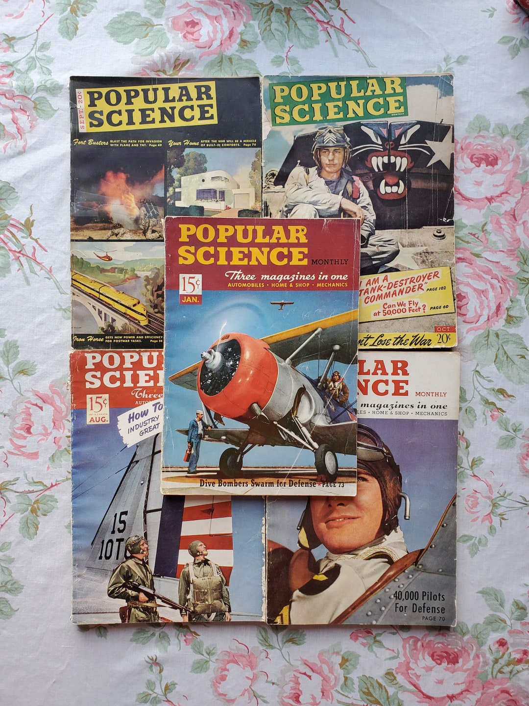 Vintage 1940's War Era Popular Mechanics Magazines LOT of 5 | Vintage ...