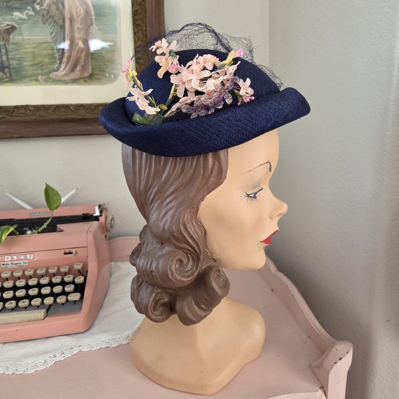1940s 1950s Floral Hat - Etsy