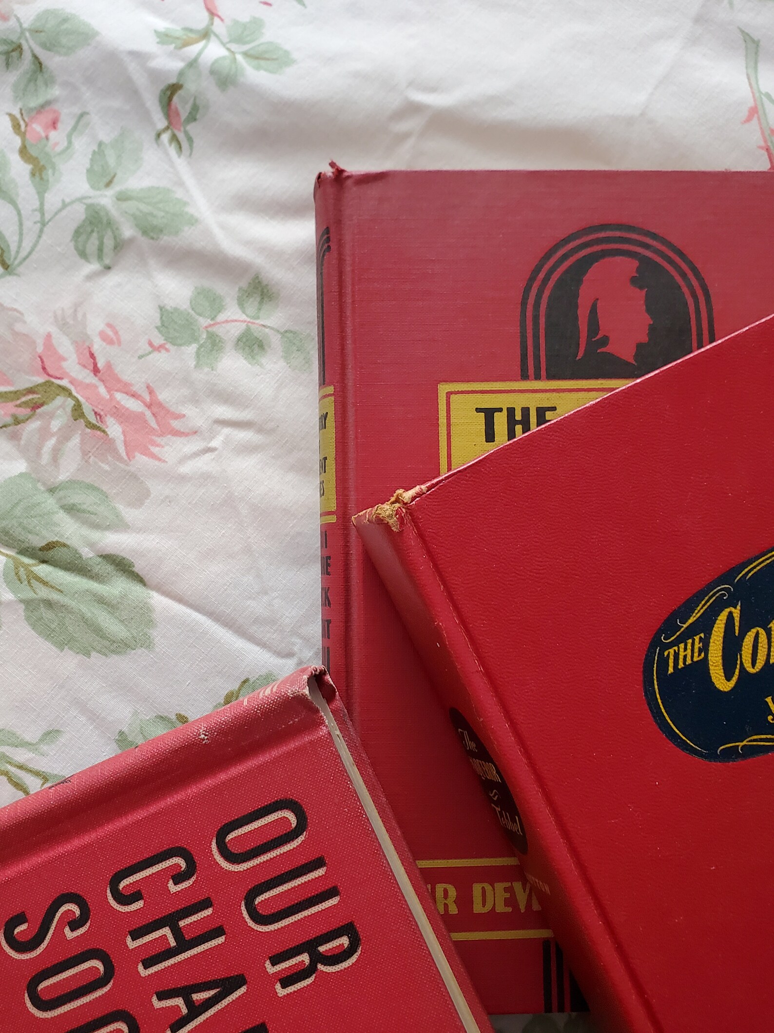 Vintage Red and Black Book Stack | Lot of 3 Books Home Decor Story of ...