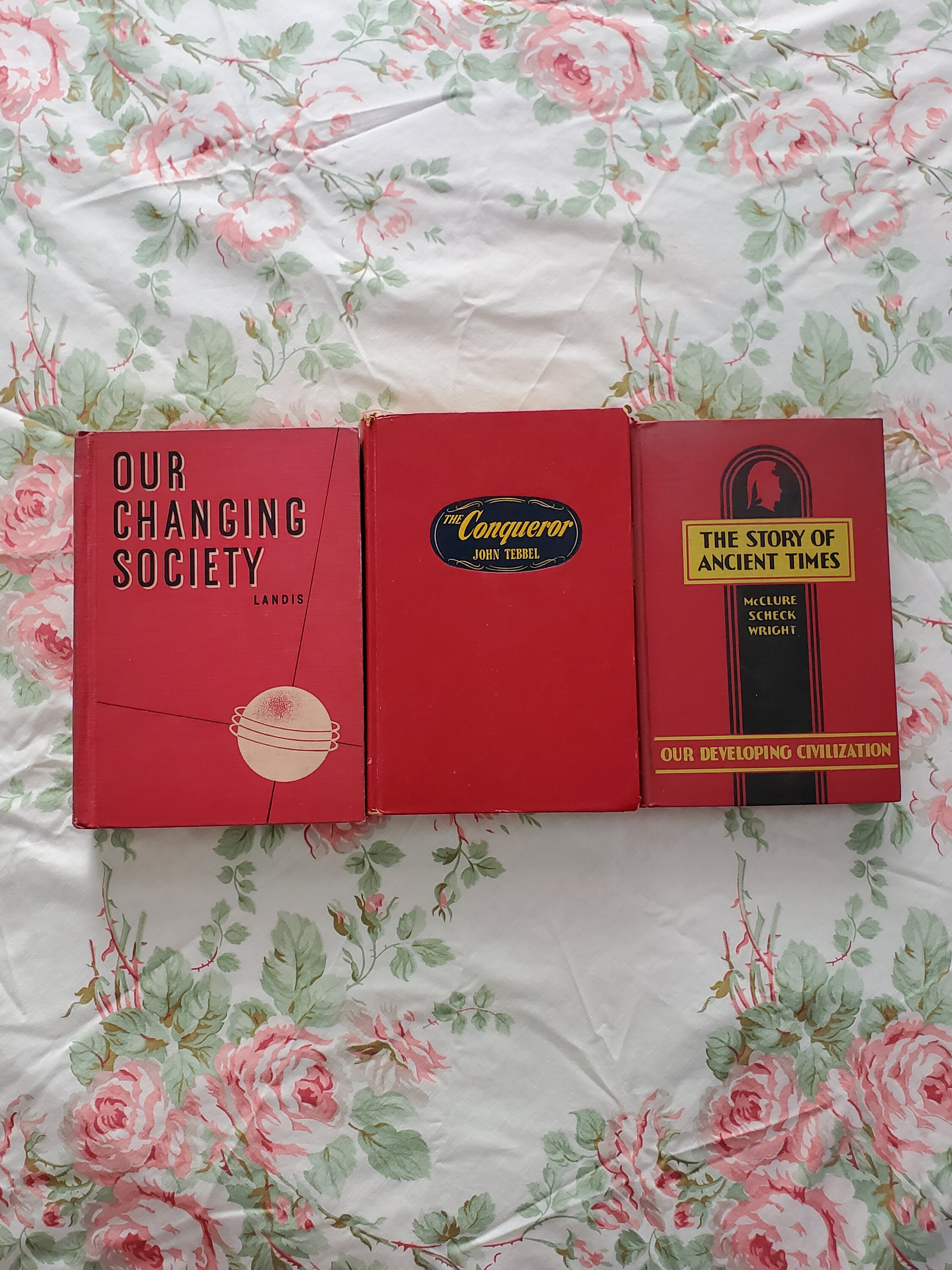 Vintage Red and Black Book Stack | Lot of 3 Books Home Decor Story of ...