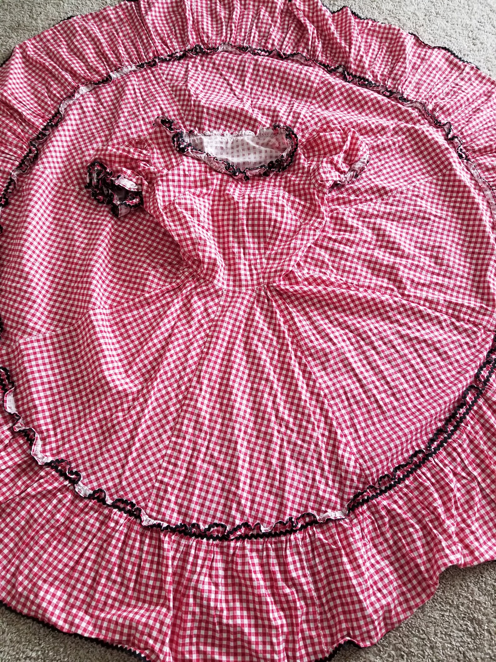 Vintage 1950's Red Gingham Peasant/ Square Dance Dress - Etsy