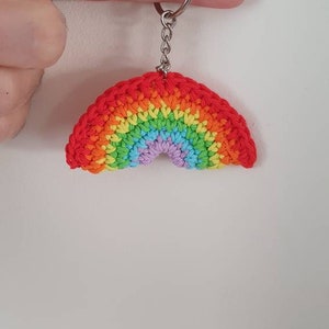 Rainbow Keyring / Rainbow Keychain Crochet - Etsy