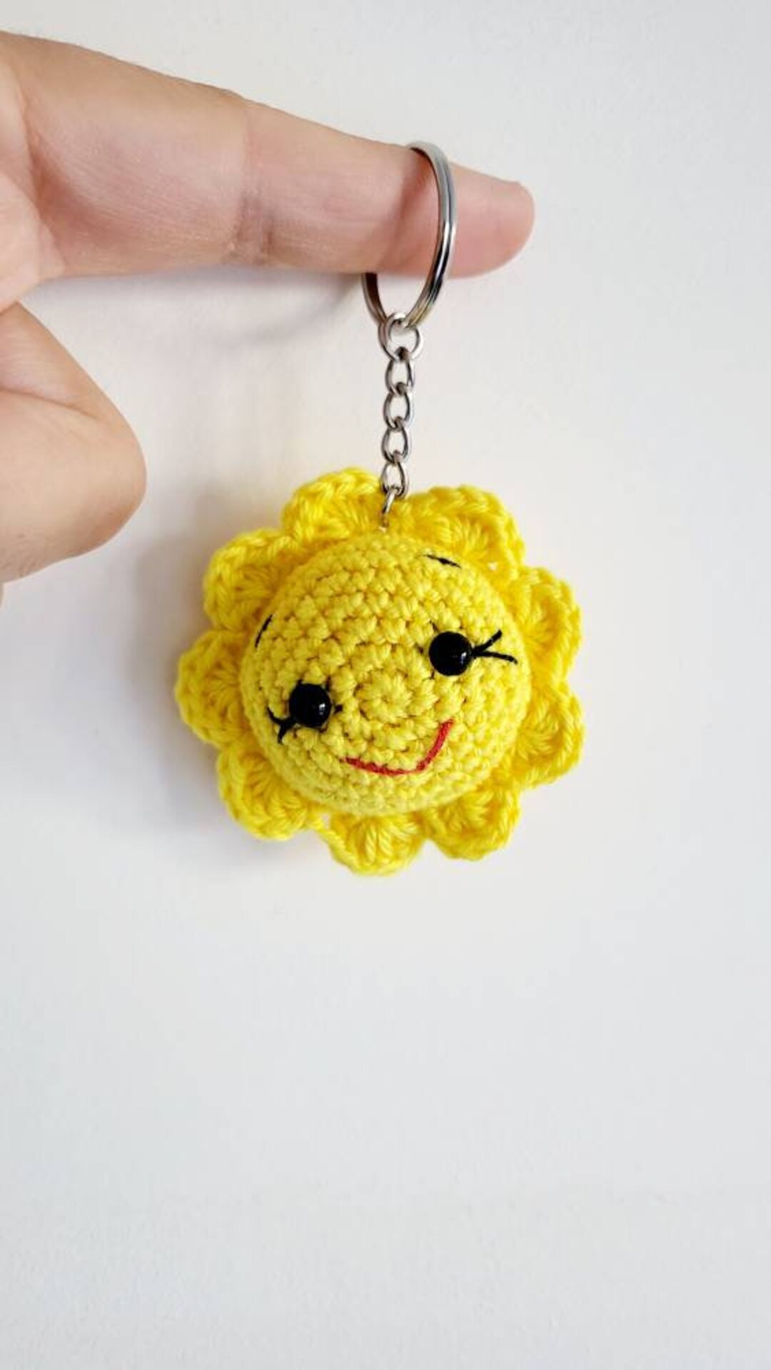 Sunshine Keyring / Crochet Sunshine Keychain / Crochet Sun / Sunshine ...