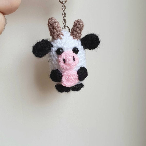 Crochet Cow Keychain - Etsy