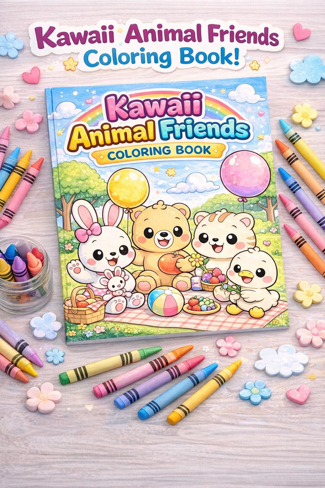 Kawaii Animal Coloring Pages | Kids Printable Activity Book (digital ...