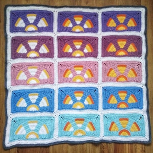 Setting Sun Crochet Blanket - Crochet Blanket Pattern - Crochet Blanket ...