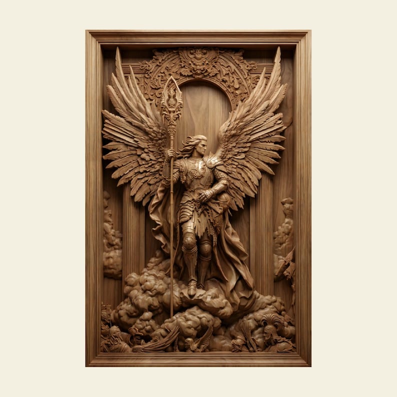 Angel Relief 3D STL CNC Router File | Spiritual Wood Carving | Wall Art ...