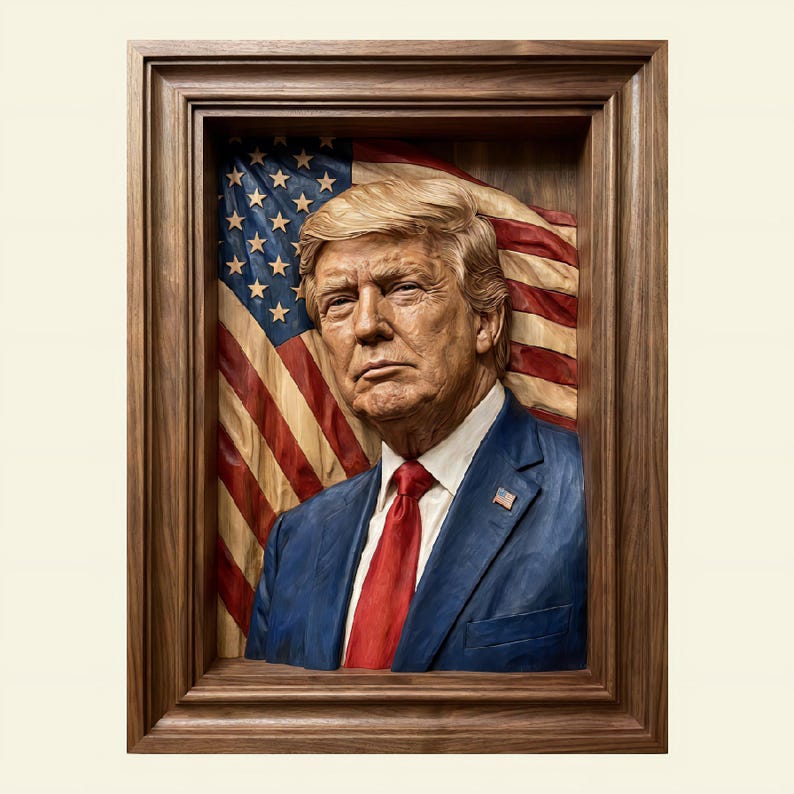 Donald Trump 3D STL CNC Router File | Patriotic American Flag Relief ...